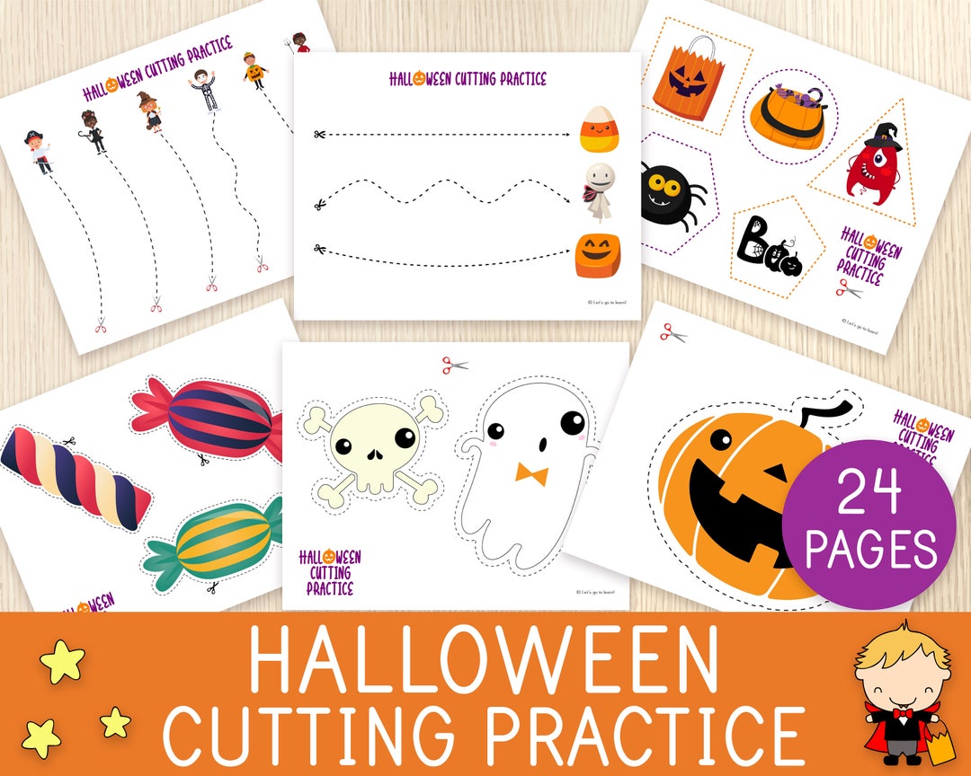 Halloween Cutting Practice Worksheets - Scissor Skills - Fine Motor ...