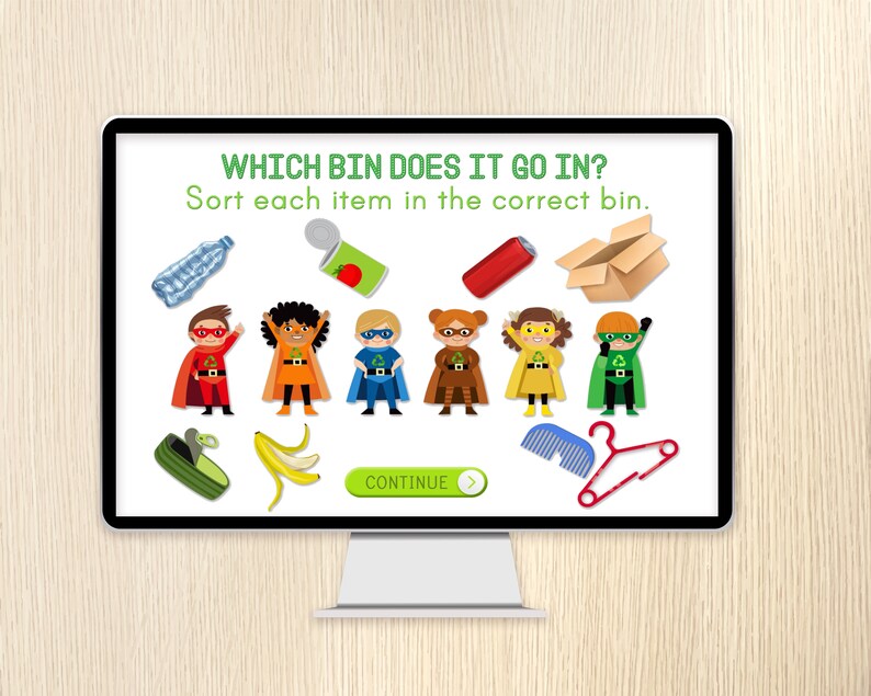 Waste Sorting COMPUTER GAME Sorting Activity Garbage | Etsy