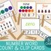 Number Words Clip Cards, Count and Clip Cards, Flashcards, Numbers 0-10 ...