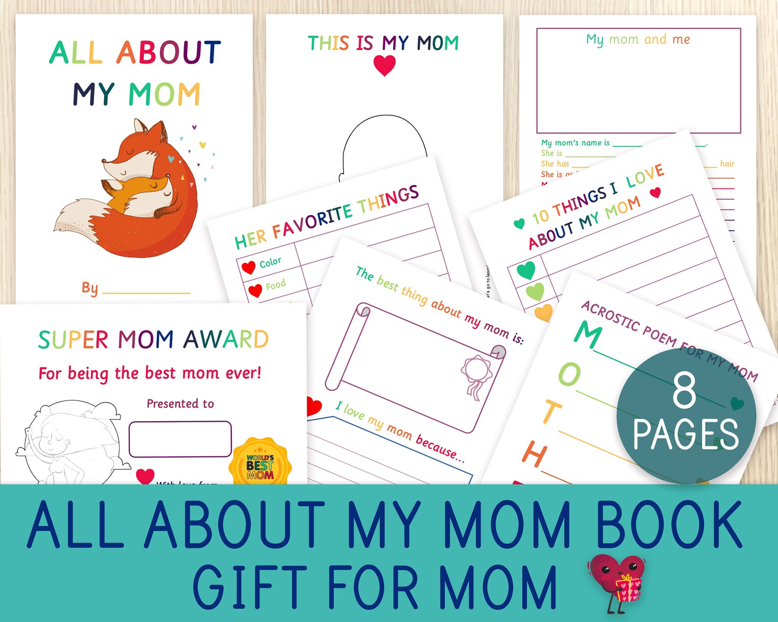 All About My Mom Book, Mother's Day Gift, Birthday, Present for Mom ...