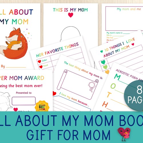 All About My Mom PDF Printable Mothers Day Worksheet for Kids - Etsy