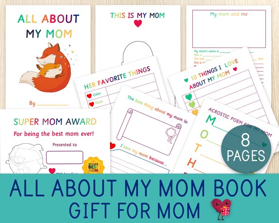 All About My Mom Book Mother's Day Gift Birthday | Etsy