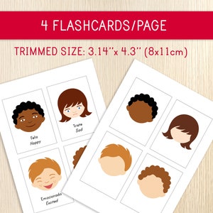 Spanish & English Emotions Flashcards and Blank Face Cards - Feelings ...