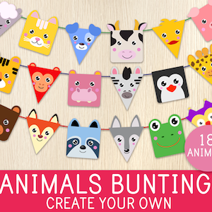 Animals Bunting - Printable Garland - Paper Bunting, Home & Classroom ...