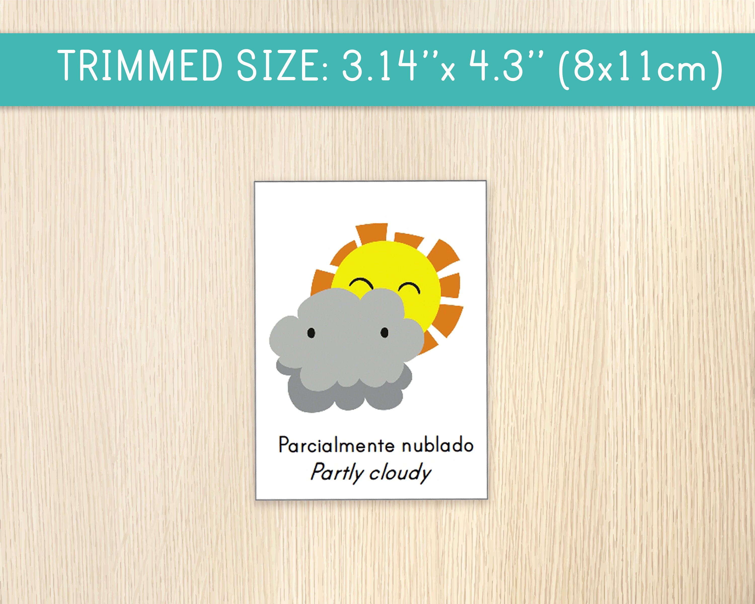 Weather Flashcards - Spanish & English Vocabulary Cards - Bilingual ...