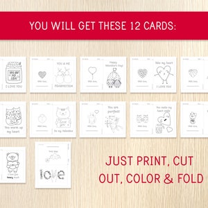 Valentine's Day Coloring Cards - Love Coloring Cards - Greeting Cards ...