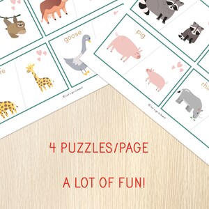 Mother & Baby Animals Matching Games, 36 Puzzles, Matching Activity for ...