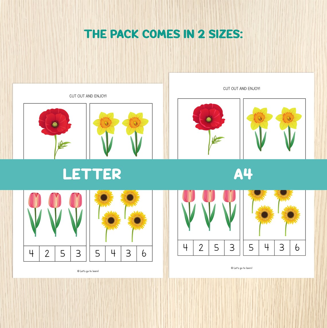 Flower Count & Clip Cards, Numbers 1 to 20, Counting Activity, Spring ...