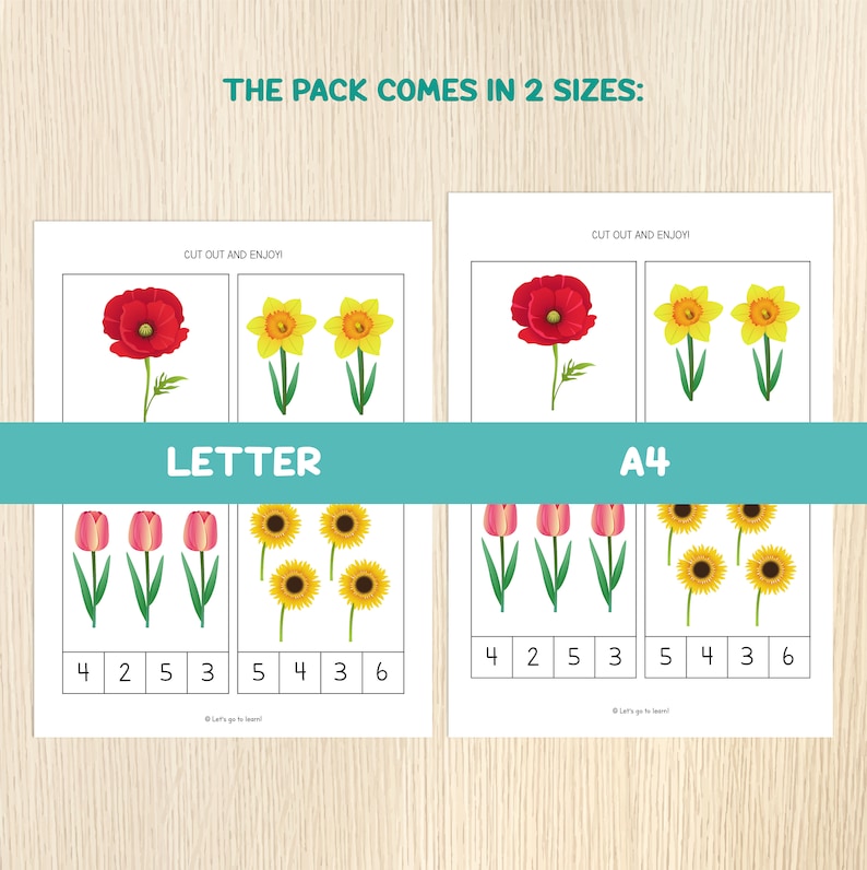 Flower Count & Clip Cards, Numbers 1 to 20, Counting Activity, Spring ...