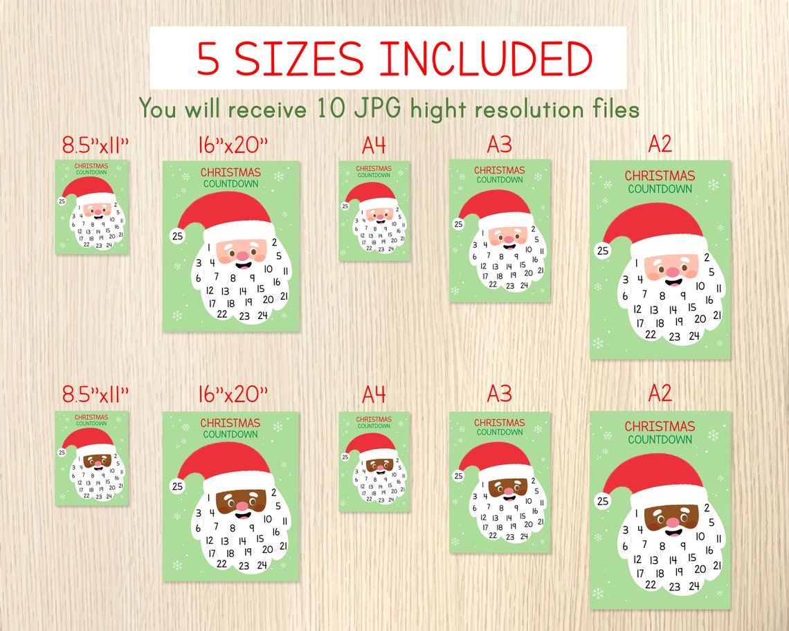 Cuenta regresiva de Navidad Calendario de Adviento Barba de - Etsy España