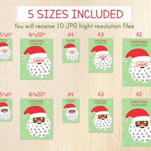 Cuenta regresiva de Navidad, Calendario de Adviento, Barba de bola de ...