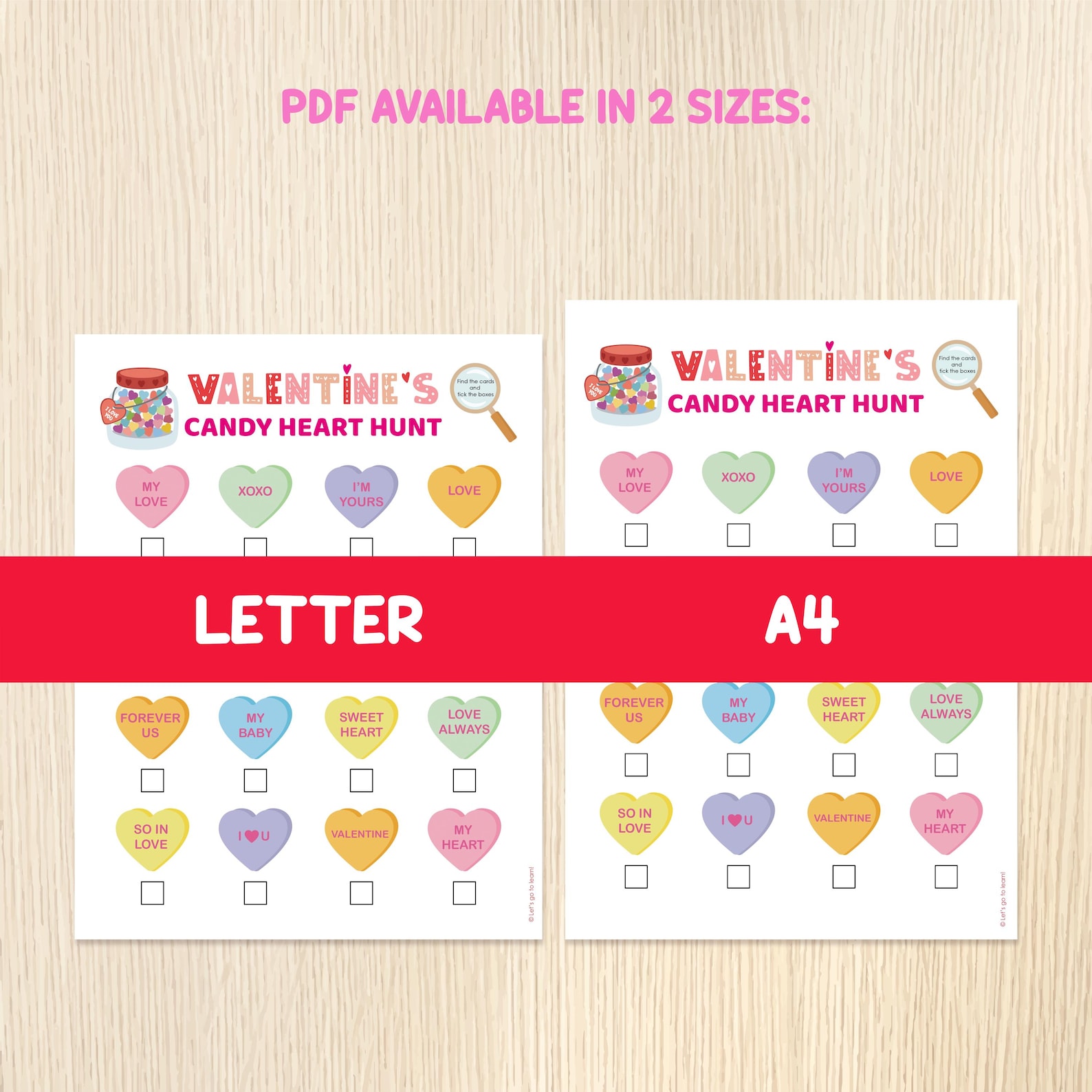 Valentine's Day Candy Heart Scavenger Hunt Game - Valentine's Day ...