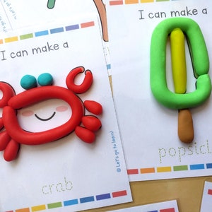 Summer Playdough Mats, 24 Visual Cards, Play Doh, Toddler Activity ...