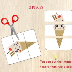 Ice Cream Matching Activity, Toddler & Preschool Game, 8 Summer Puzzles ...