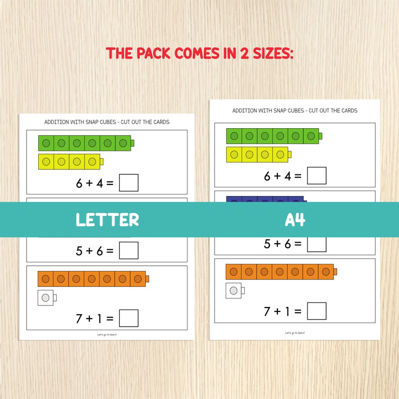 Addition With Snap Cubes, 37 Cards, Math Centers, Counting Activity ...