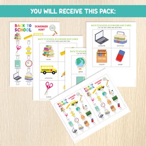 Back to School Scavenger Hunt, Indoor Outdoor Treasure Hunt With Cards ...