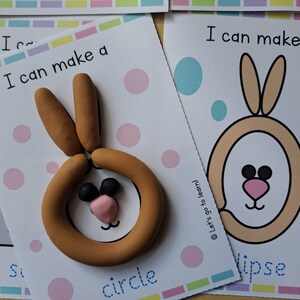 Easter Bunny Shapes Playdough Mats - Play Doh Activity - 20 Visual ...