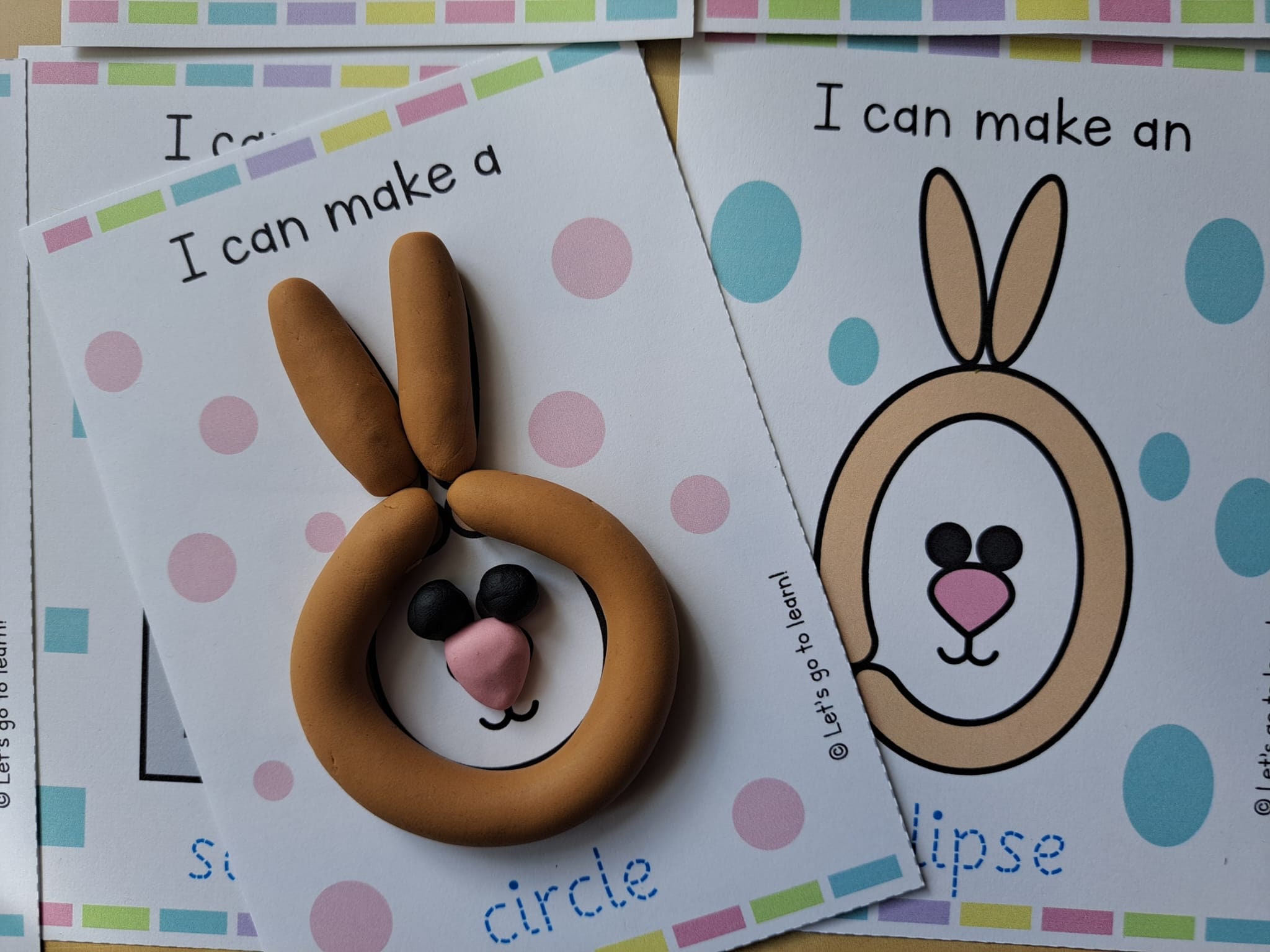 Easter Bunny Shapes Playdough Mats - Play Doh Activity - 20 Visual ...