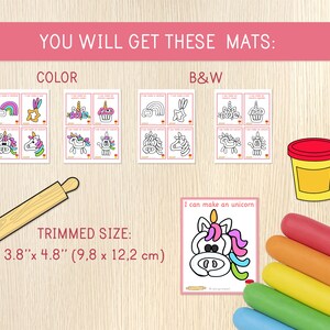 Unicorn Playdough Mats Play Doh Toddler Preschool Activity - Etsy