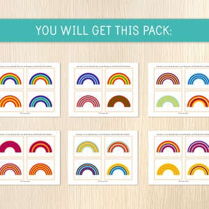 Rainbow Matching Games, 24 Puzzles, Toddler Activity, Preschool, Busy ...