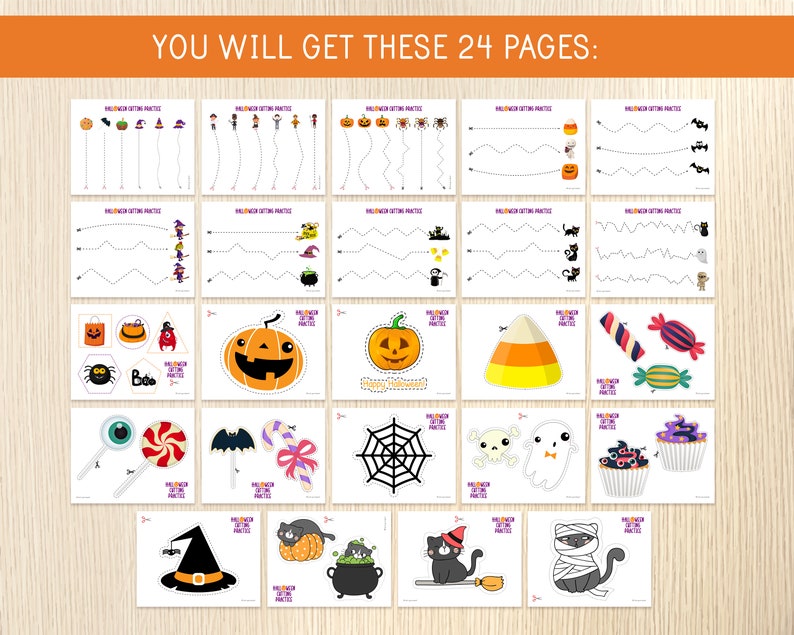 Halloween Cutting Practice Worksheets - Scissor Skills - Fine Motor ...