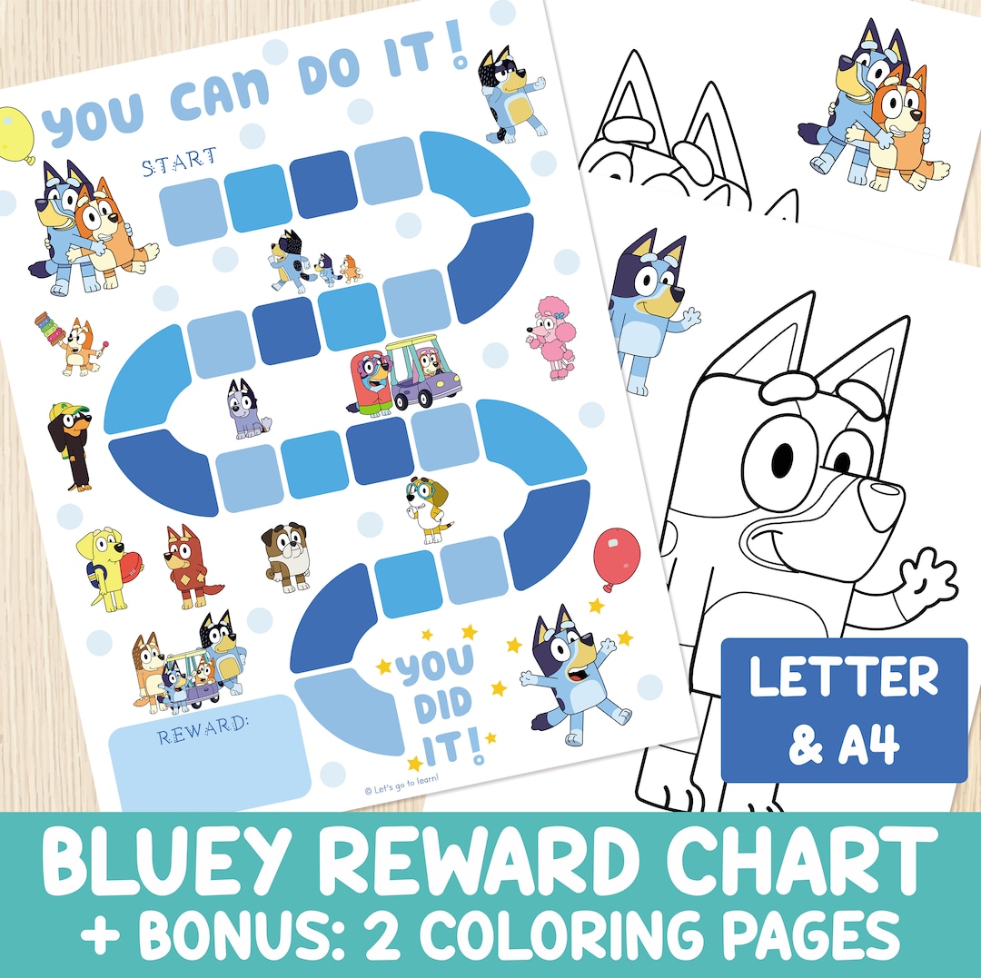 Bluey Reward Chart, Behavior Chart, Toddler & Preschool, Routine ...