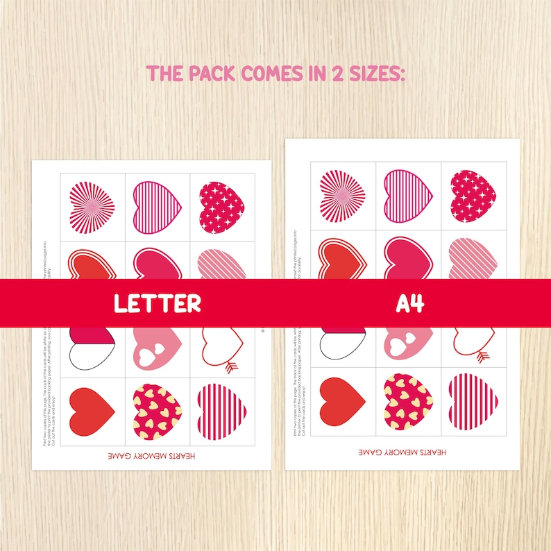 Valentine's Day Hearts Memory Game for Kids - Fun Printable Matching ...