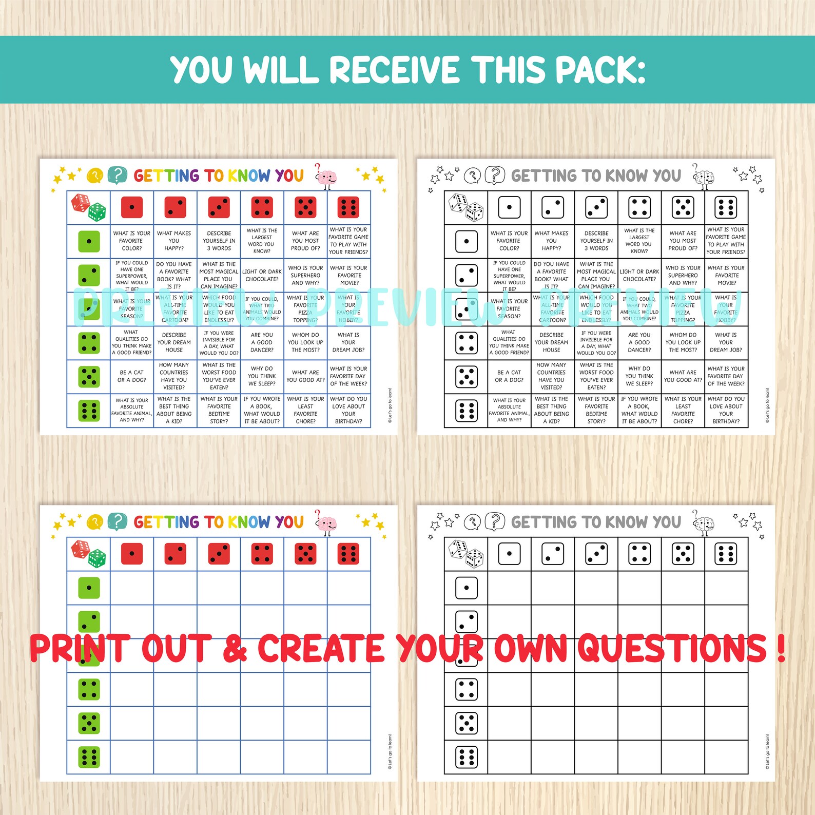 Icebreaker Game for Kids, Dicebreaker Questions, Roll & Tell Activity ...
