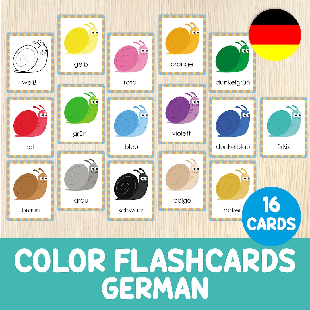 Color Flashcards in German, German Vocabulary, Preschool, Kindergarten ...