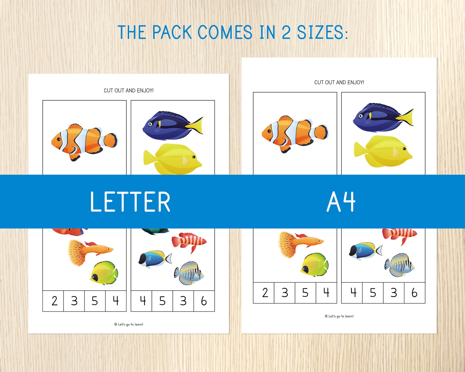 Count & Clip Cards - Fish Counting Activity - Toddler, Preschool ...