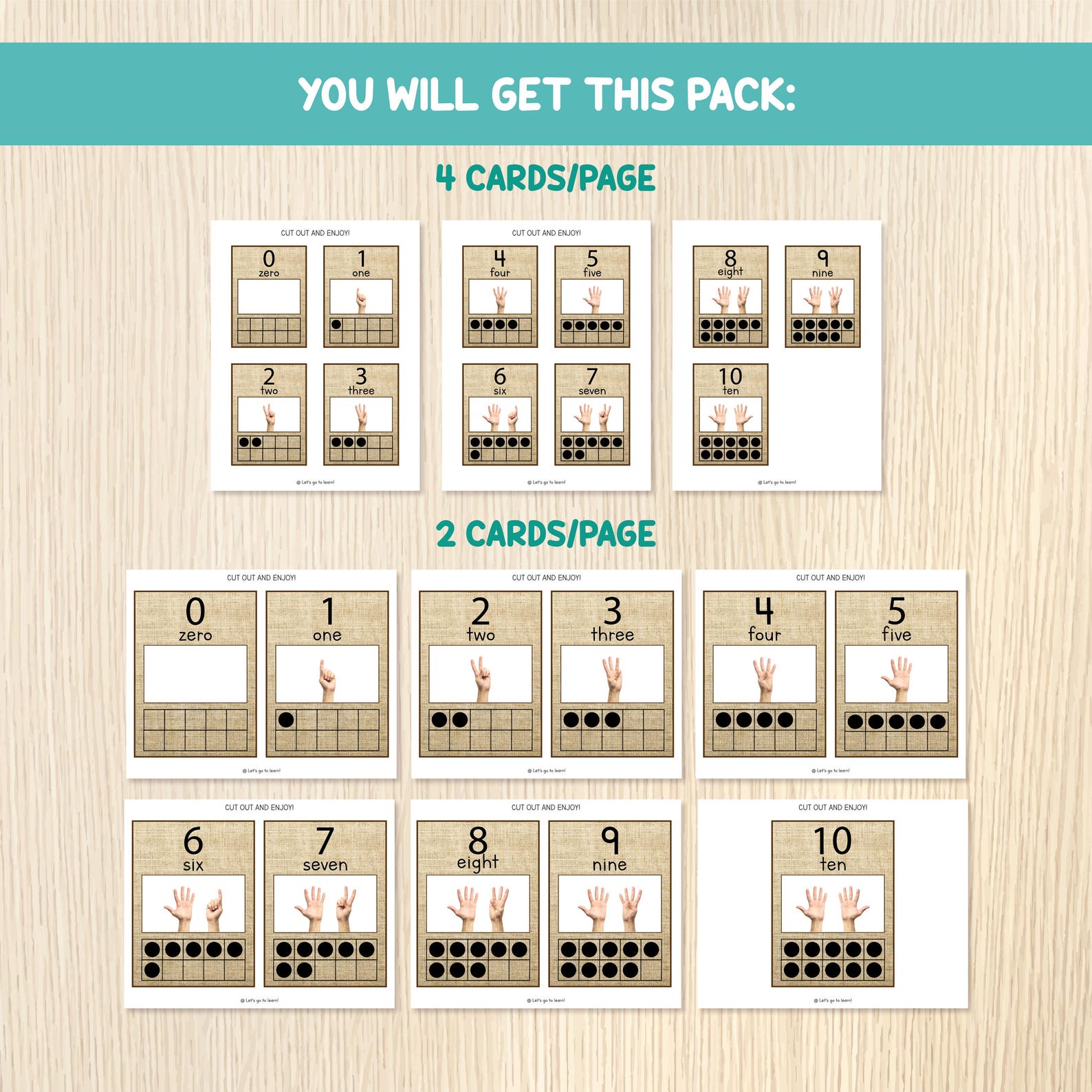 Ten Frame Number Cards, Hessian Cards, Numbers 0 to 10 Flashcards ...