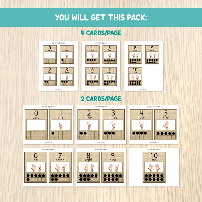 Ten Frame Number Cards, Hessian Cards, Numbers 0 to 10 Flashcards ...