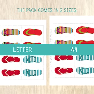 Summer Matching Game, Flip-flops Matching Activity, Toddler & Preschool ...