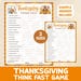 Thanksgiving Think Fast Game - Printable Thanksgiving Family Activity ...