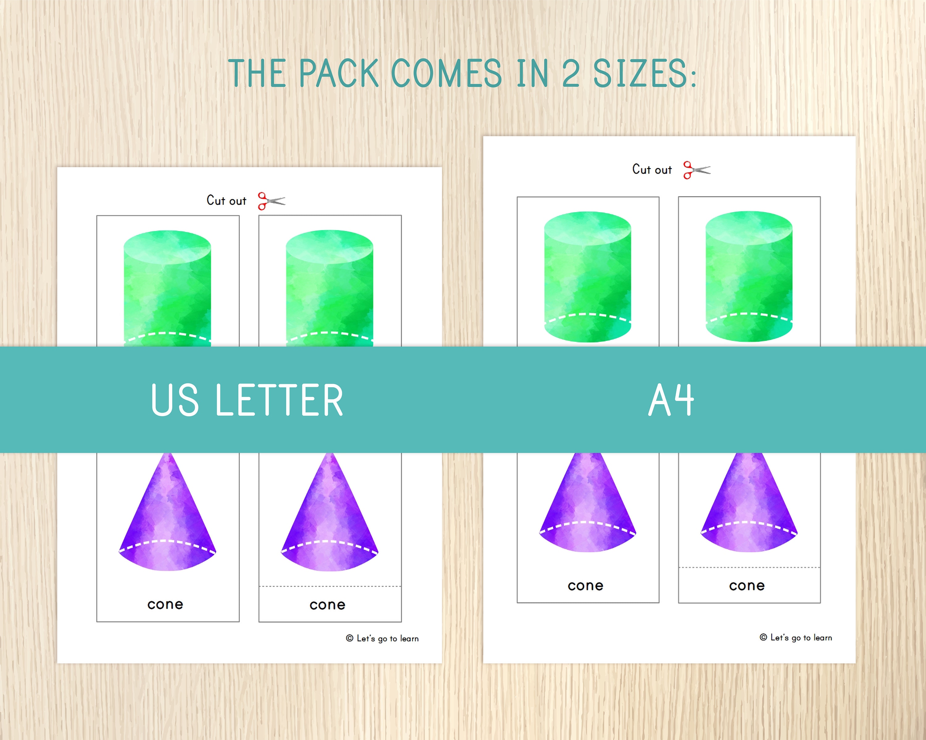 Shapes Cards, 3-part Cards, 2D & 3D, Nomenclature Cards, Montessori ...