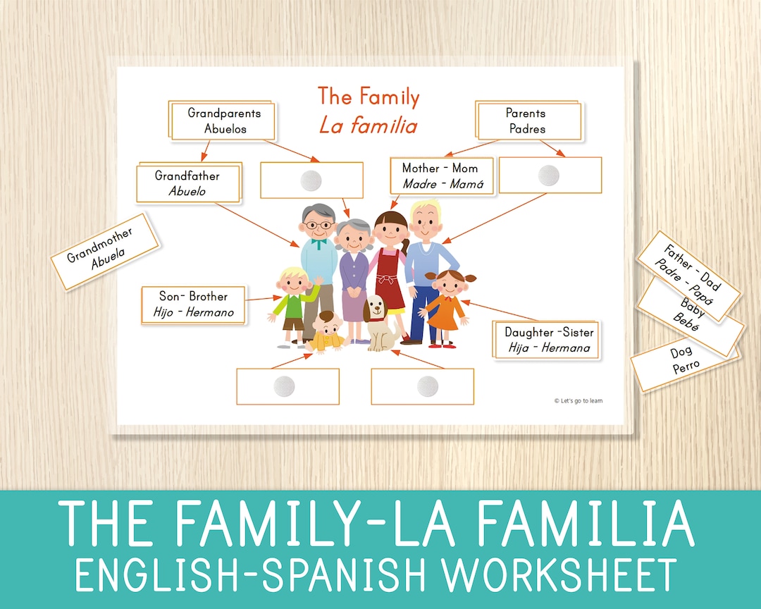 The Family-la Familia, English-spanish Matching Game, Bilingual, Busy ...