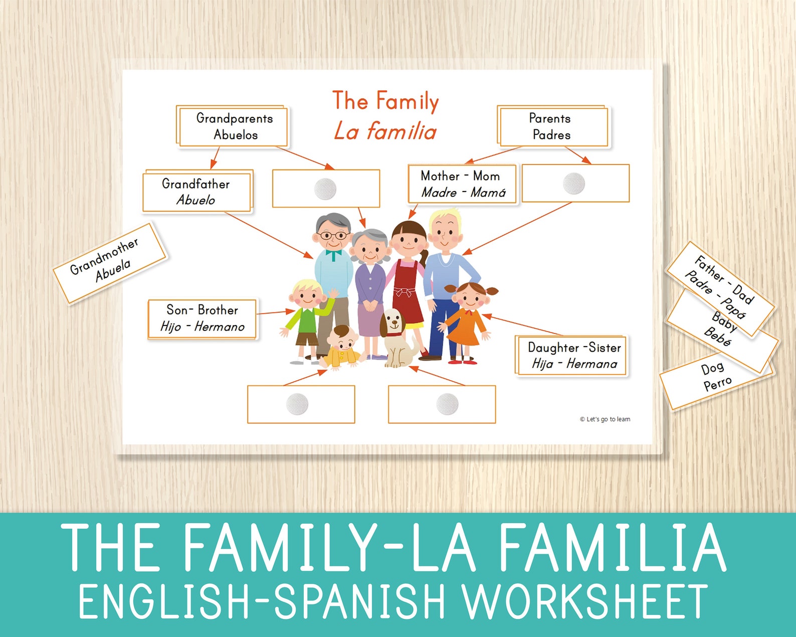 The Family-la Familia English-spanish Matching Game - Etsy
