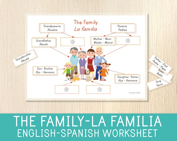 The Family-la Familia English-spanish Matching Game | Etsy