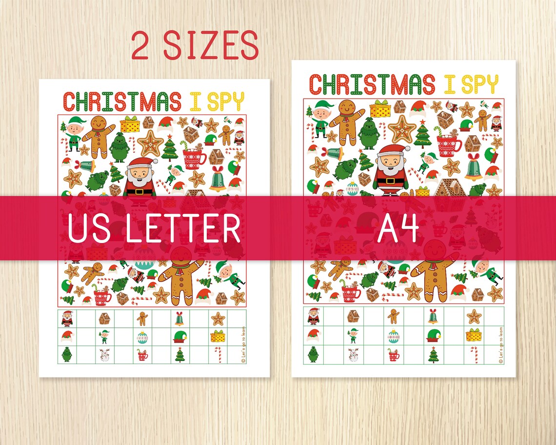 Christmas I Spy Printable Games Christmas Game Activity - Etsy