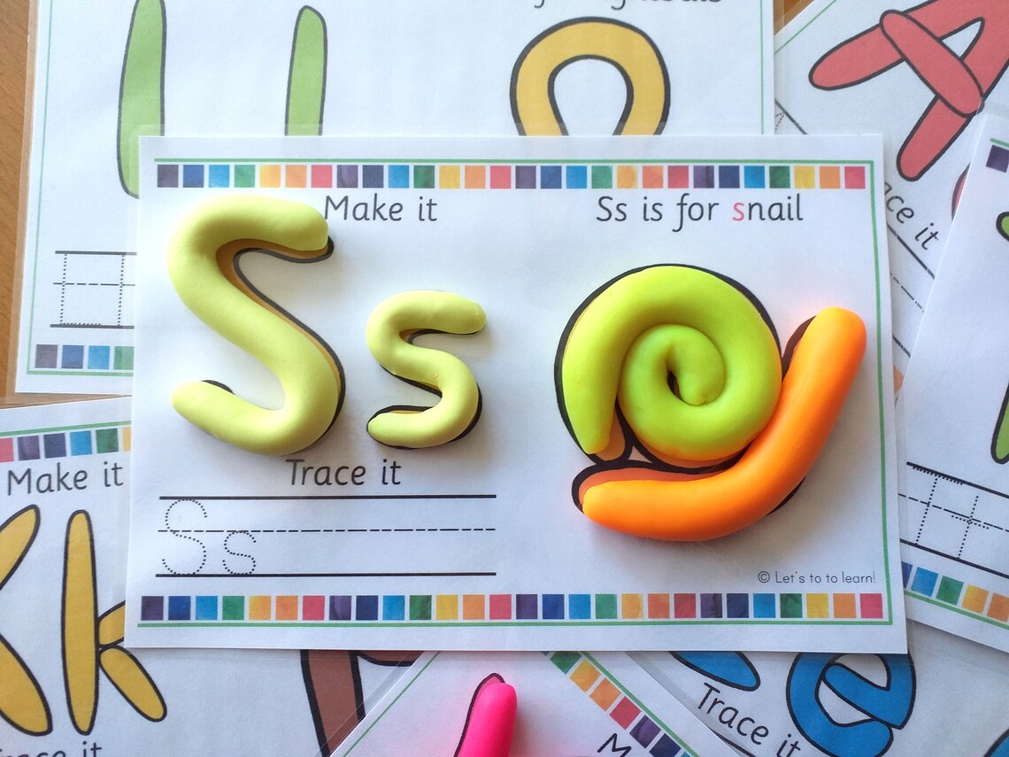 Alphabet Playdough Mats Play Doh Activity ABC Tracing - Etsy