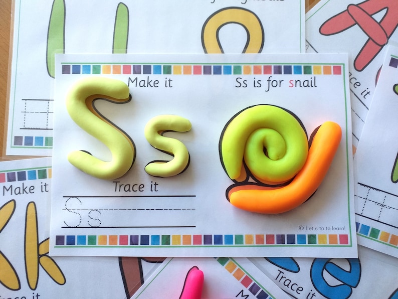 Alphabet Playdough Mats Play Doh Activity ABC Tracing - Etsy