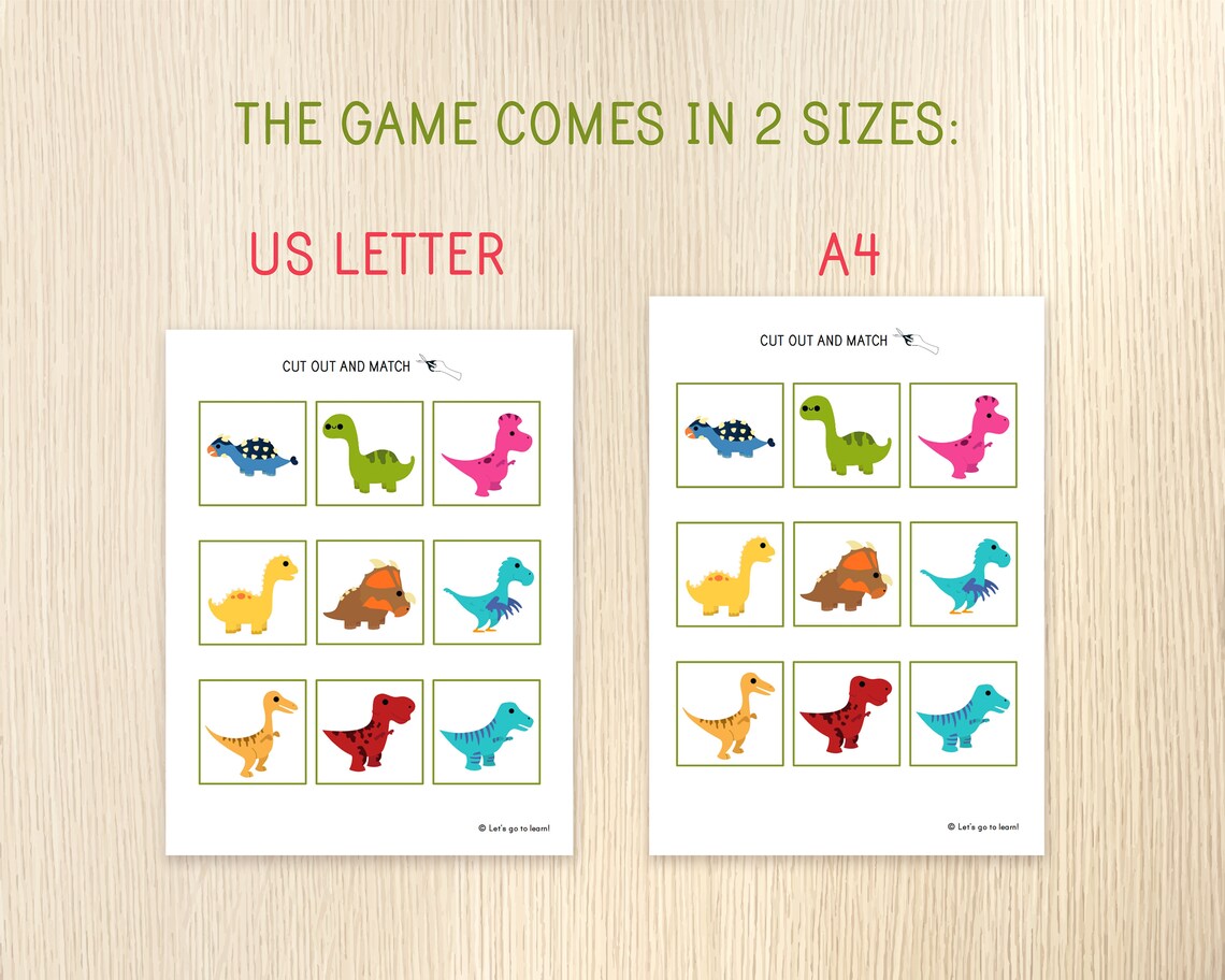 Dinosaur Shadow Matching Game Toddler Preschool Activity - Etsy