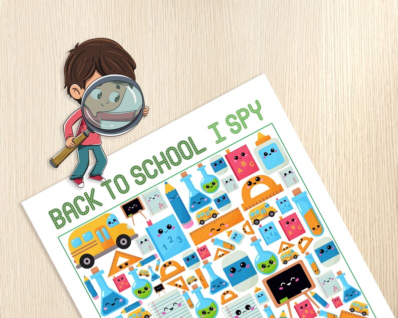Back to School I Spy, Seek and Find, Look and Find,counting Activity, I ...