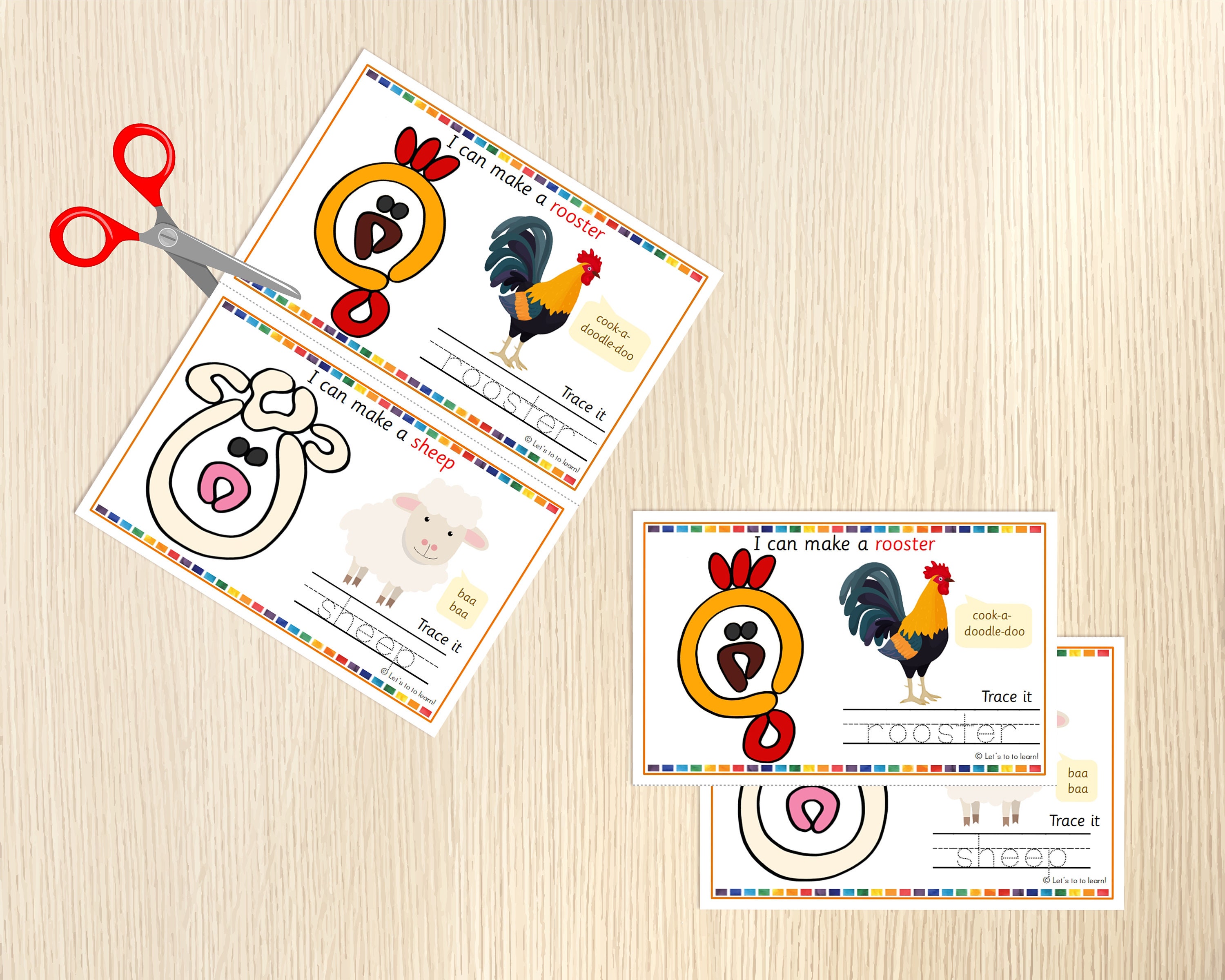 Farm Animals Playdough Mats 12 Visual Cards Play Doh - Etsy