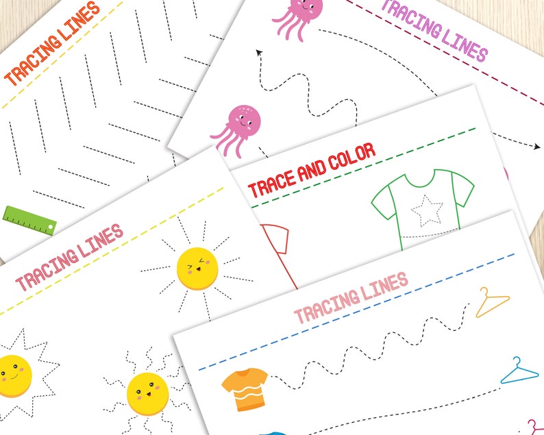 Tracing Practice Worksheets - Pre-writing Activities - Line Tracing ...