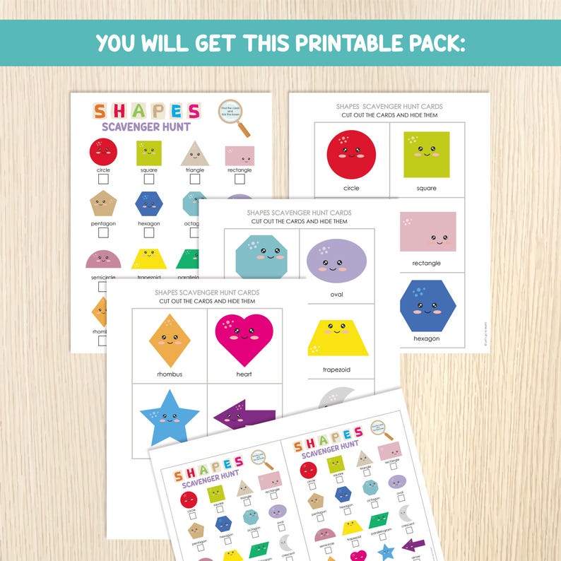 Shapes Scavenger Hunt Game - Shape Recognition Activity - Shape ...