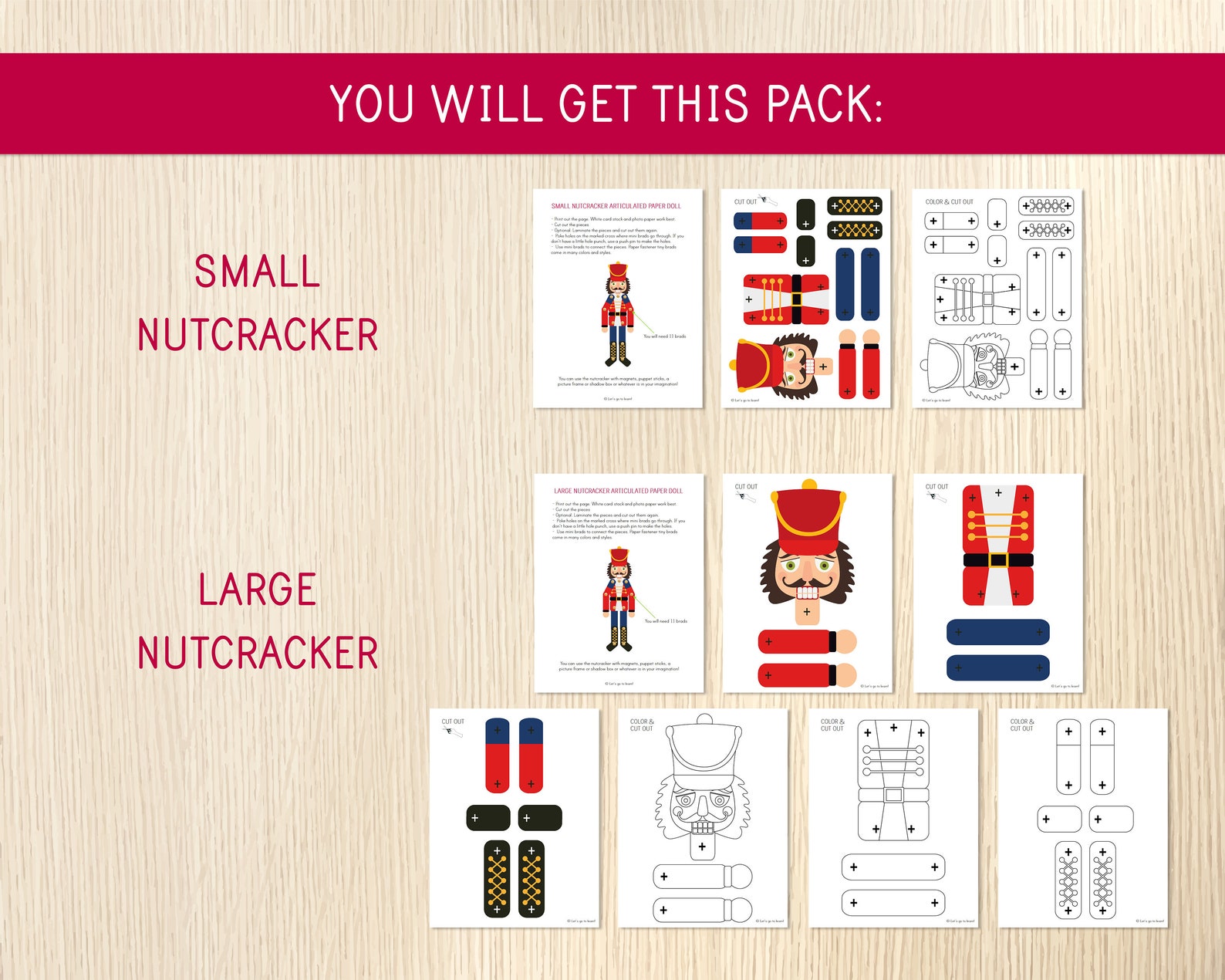 Nutcracker Articulated Paper Doll, the Nutcracker Ballet, Colored ...