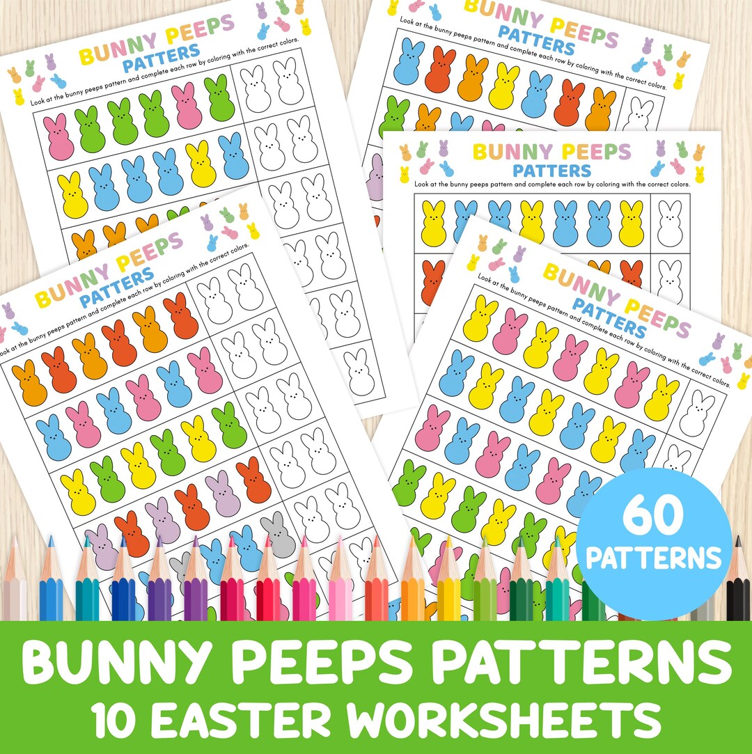 Bunny Peeps Patterns Worksheets – Easter Patterns Activity for ...