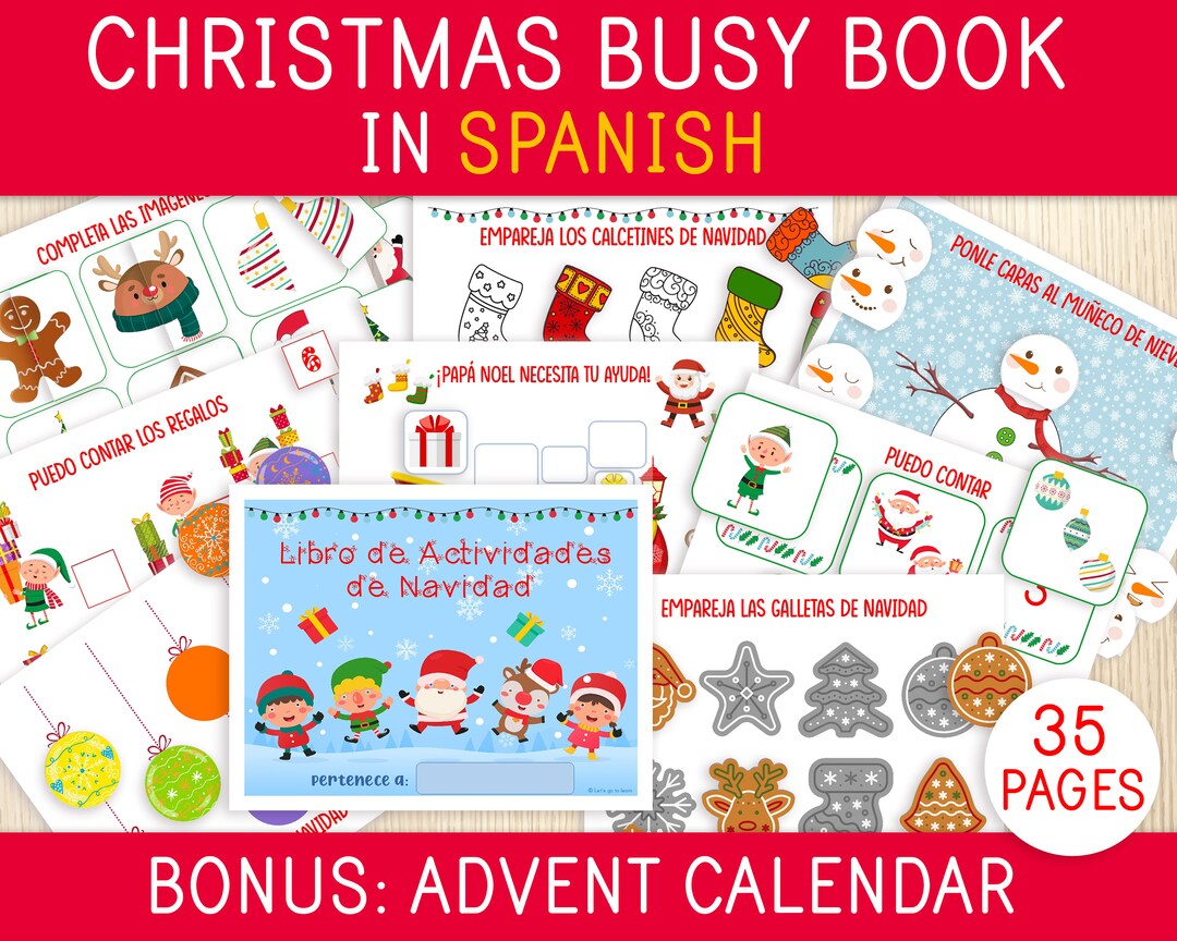 Christmas Busy Book in SPANISH, Toddler, Preschool, Christmas ...