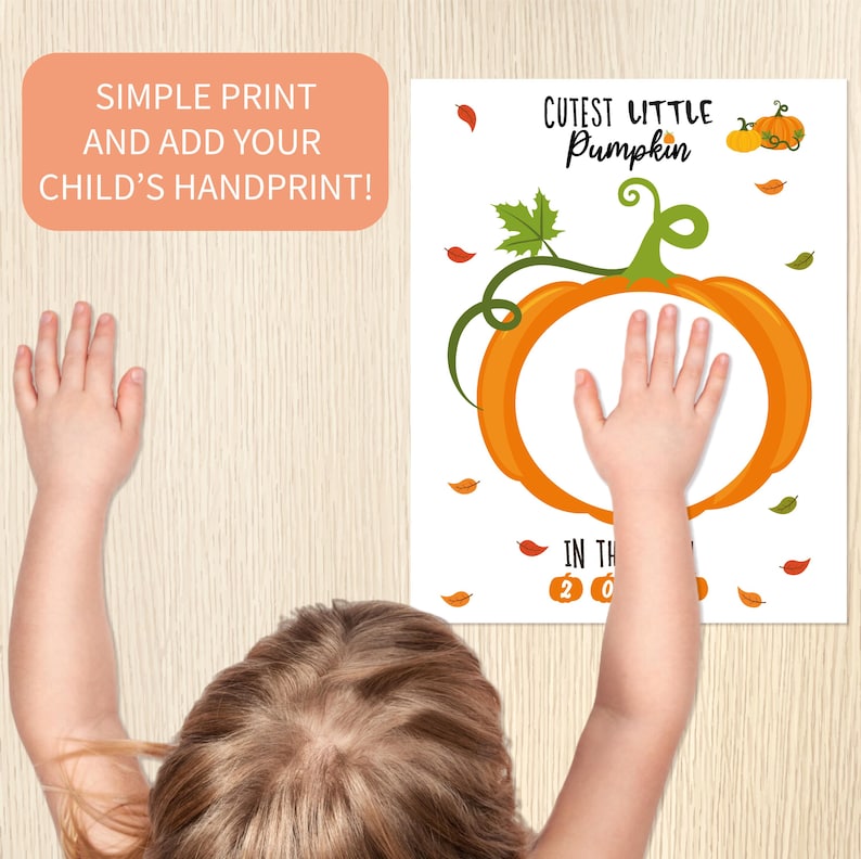 Halloween Pumpkin Handprint Craft 2025, Fall Activity, Toddler ...